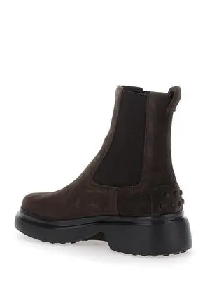 TOD'S Brown Leather Ankle Boots