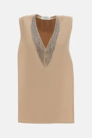 Sportmax Sleeveless Cady Top With Rhinestone - Multicolor