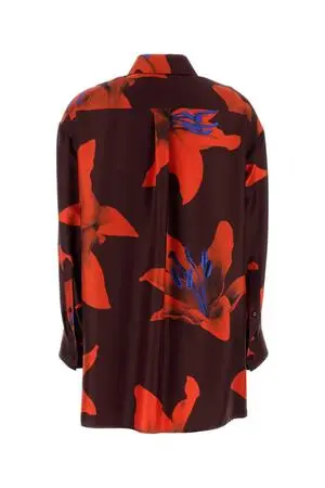 Alexander McQueen Printed Satin Oversize Shirt