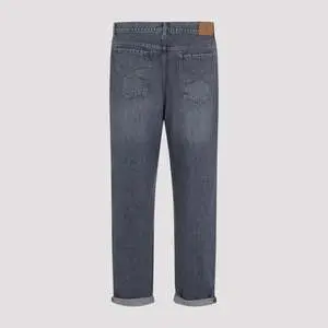 Brunello Cucinelli Straight-leg Denim Jeans - Gray