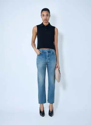 Saint Laurent Cropped Slim Jeans - Blue