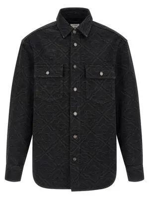 Casablanca Laser Monogram Denim' Overshirt - Black