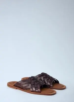 Miu Miu Woven Leather Sandals