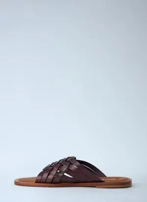 Miu Miu Woven Leather Sandals