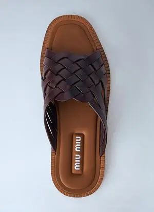 Miu Miu Woven Leather Sandals