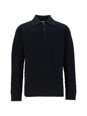 Bottega Veneta Woven Wool Polo Shirt