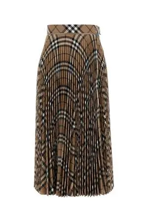 Burberry Embroidered Polyester Blend Skirt - Multicolor