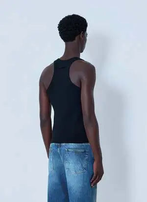 JEAN PAUL GAULTIER Ribbed Tank Top With Metal Hardware