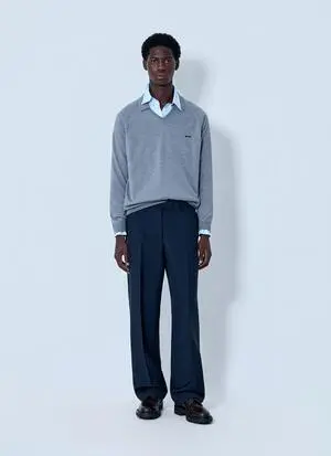 Miu Miu V-neck Knit Sweater - Gray