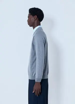 Miu Miu V-neck Knit Sweater - Gray