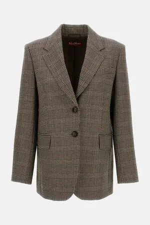 Max Mara Single Breasted Wool Blazer - Multicolor