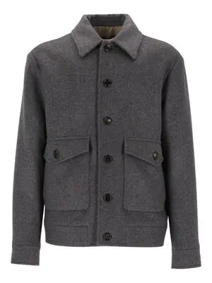 Valentino Garavani Wool And Cashmere Pea Coat - Gray