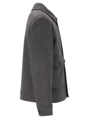 Valentino Garavani Wool And Cashmere Pea Coat - Gray