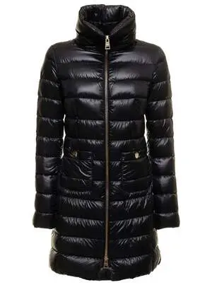 Herno Tech Fabric Long Down Jacket - Black