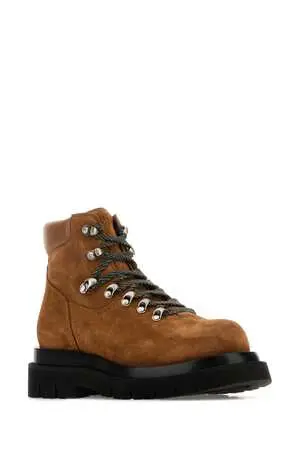 Bottega Veneta Suede Lug Ankle Boots - Brown