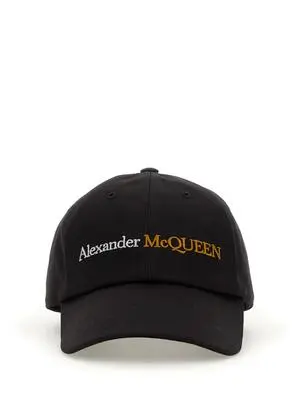 Alexander McQueen Baseball Hat With Logo - Black