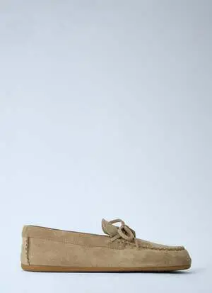 Miu Miu Suede Mesh Loafers - Cream