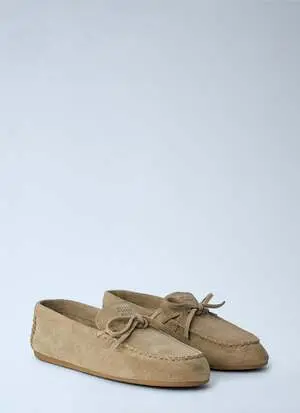 Miu Miu Suede Mesh Loafers - Cream
