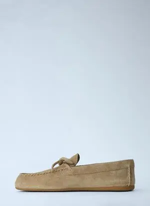 Miu Miu Suede Mesh Loafers - Cream