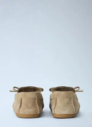 Miu Miu Suede Mesh Loafers - Cream