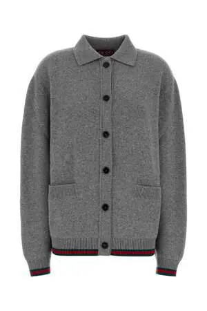 Gucci Oversize Wool Blend Cardigan - Gray