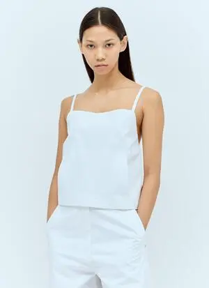 Sportmax Cropped Poplin Top - White