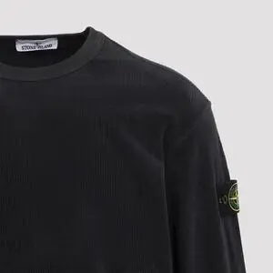 Stone Island Ribbed Cotton Sweatshirt - Gray
