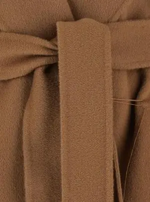 Max Mara S 'messi' Beige Coat With Front Belt Closure In Wool For
