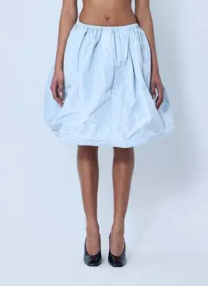 Prada Balloon Skirt In Structured Fabric - Blue