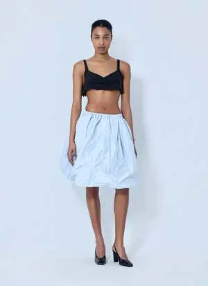 Prada Balloon Skirt In Structured Fabric - Blue