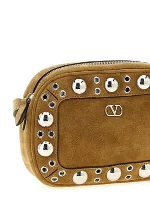 Valentino Garavani Nellcôte Suede Crossbody Bag - Cream