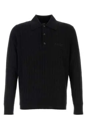 Amiri Wool Blend Polo Shirt - Black