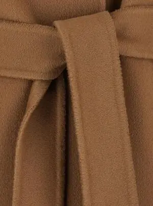 Max Mara S 'esturia' Beige Coat With Notched Revers And Belt Closure On The Front In Wool For - Multicolor