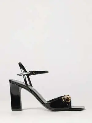 Gucci Signora Brushed Leather Sandals - Ebony