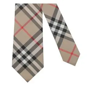 Burberry Check Silk Neck Ties - Cream