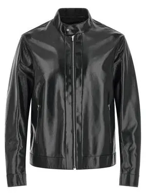 Fendi Lacquered Leather Biker Blouson