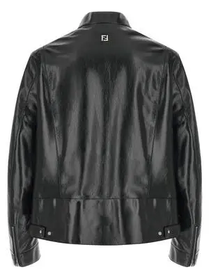 Fendi Lacquered Leather Biker Blouson
