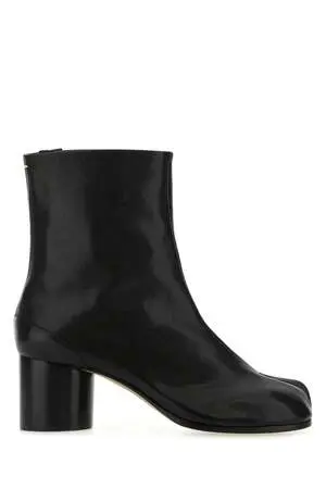 MAISON MARGIELA Maison Margiela Women Black Leather Tabi Ankle Boots Black