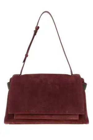 Brunello Cucinelli Burgundy Suede Shopping Bag - Red