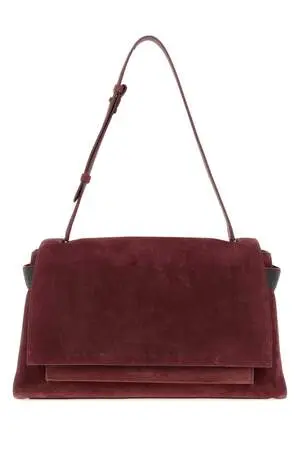 Brunello Cucinelli Burgundy Suede Shopping Bag - Red