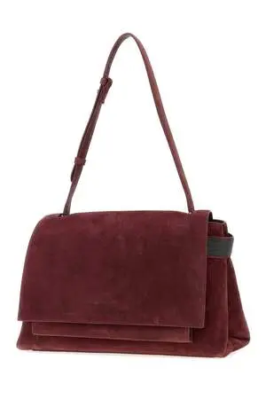 Brunello Cucinelli Burgundy Suede Shopping Bag - Red