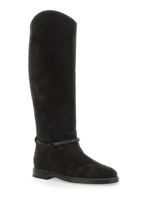Brunello Cucinelli Brown Boots With Monile Detail On The Side In Suede For - Multicolor