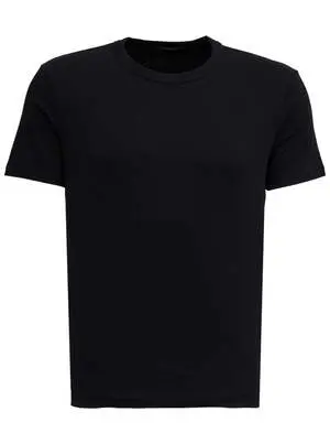 TOM FORD Tom Ford Men Black Crewneck T-Shirt In Cotton Man