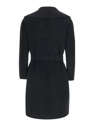 Max Mara S 'messi' Coat With Front Belt Closure In Wool For - Black