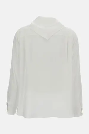 Max Mara Tie Neck Scarf Silk Shirt - Multicolor