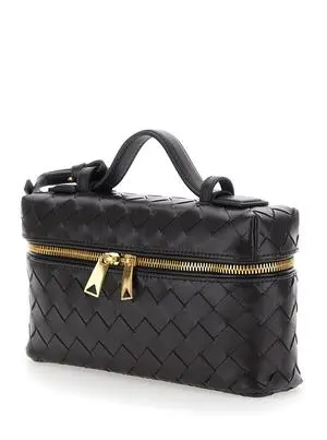 Bottega Veneta Intreccio Suede Crossbody Bag - Brown