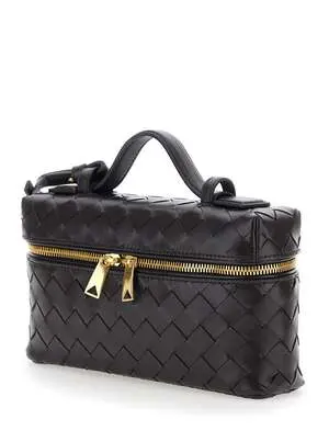 Bottega Veneta Intreccio Suede Crossbody Bag - Brown