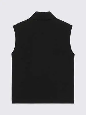 Saint Laurent Cassandre Sleeveless Cotton Pique Polo Shirt - Black