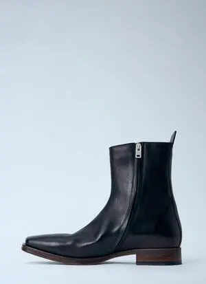 Acne Studios Leather Ankle Boots - Black