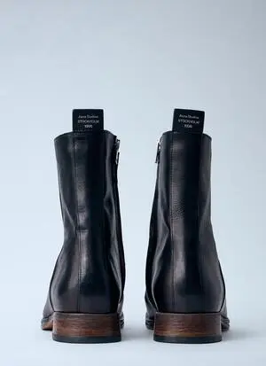 Acne Studios Leather Ankle Boots - Black